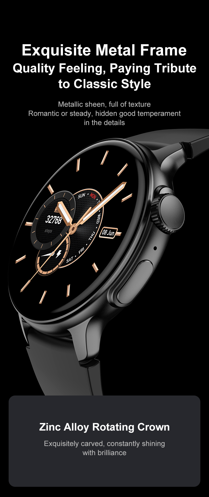 YES Vital Pro Smartwatch | 1.43'' AMOLED Display, BT Call & Music ...