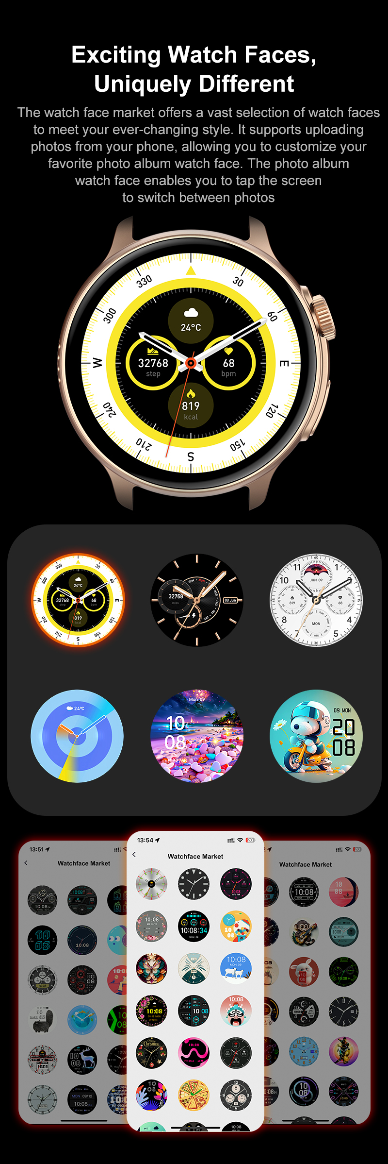 YES Vital Pro Smartwatch | 1.43'' AMOLED Display, BT Call & Music ...