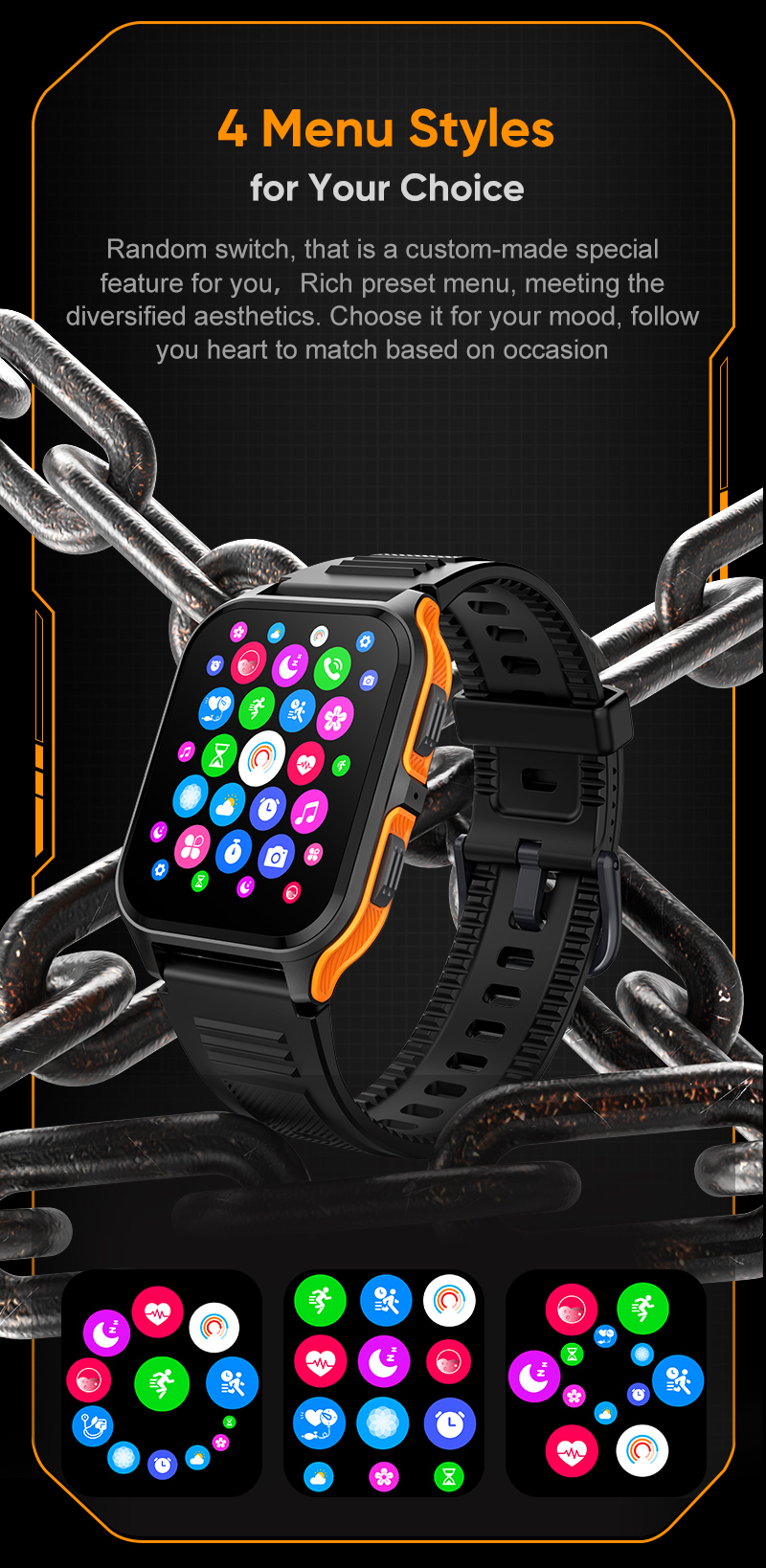 YES Bolt Pro Smartwatch | 1.83'' IPS HD Display, BT Call & Music ...